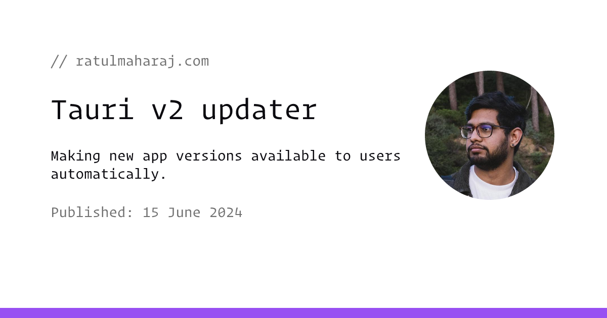 Tauri v2 updater - Ratul's Blog