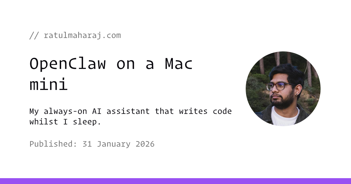 OpenClaw on a Mac mini - Ratul's Blog